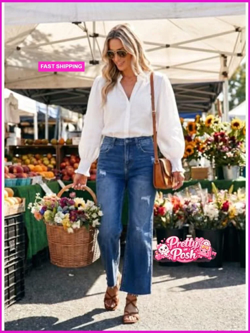 Jeans | High Waist Baggy Jeans Wide Leg 8 Points Length Stretch Denim ...